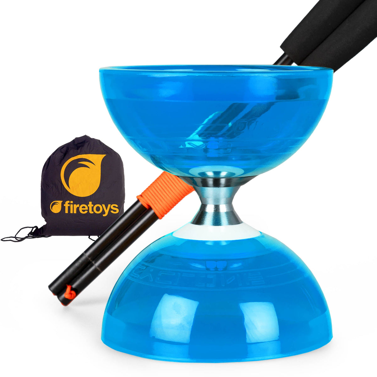 Cyclone Quartz Triple Bearing Diabolo Set with Superglass Handsticks a ...