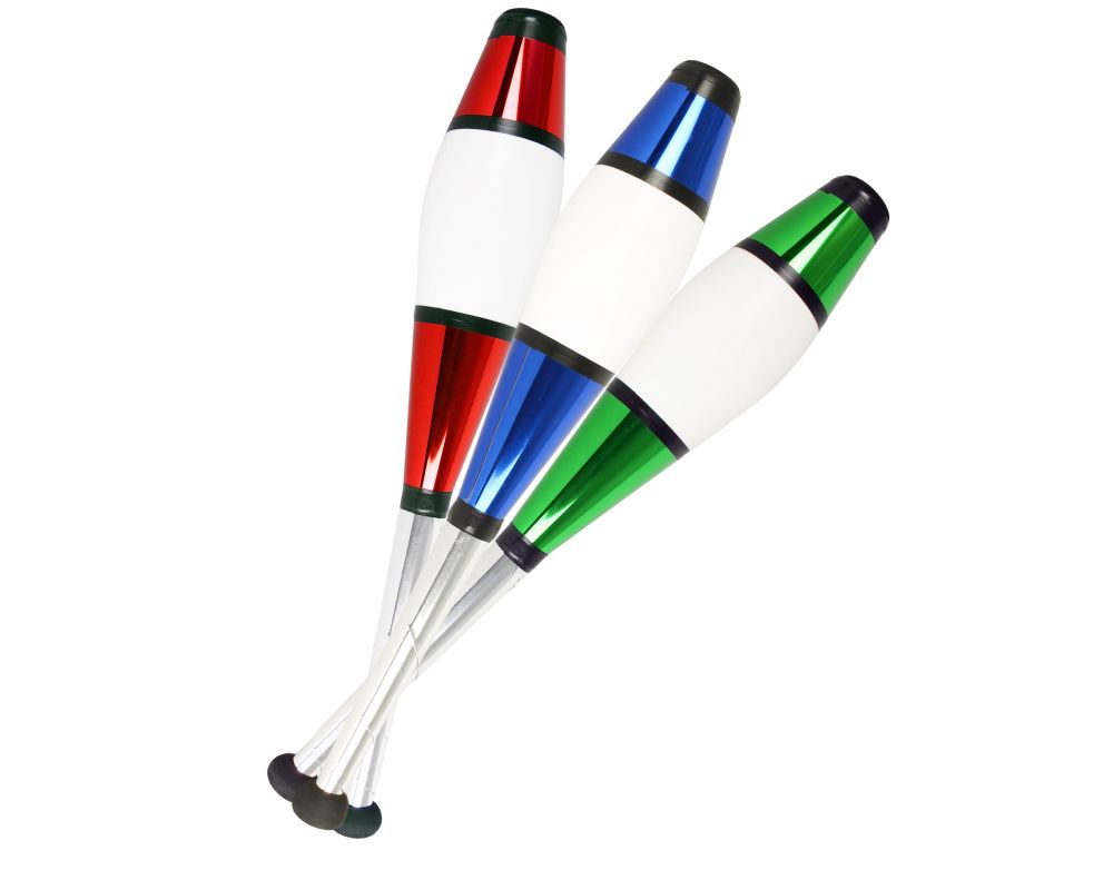 Set of 3 Euro Classic Juggling Clubs - Red, Green, Blue – Firetoys US